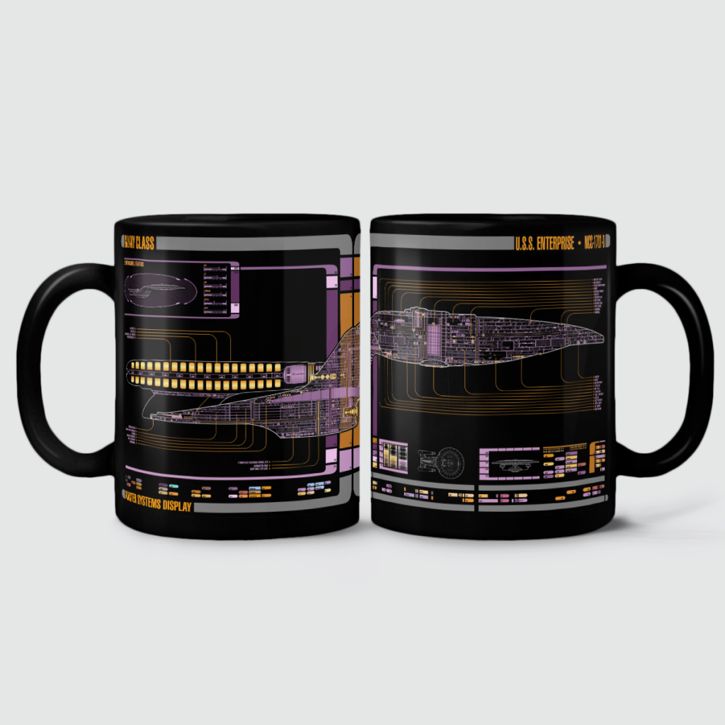 Galaxy Class – USS Enterprise-D LCARS Schematic Mug – BohoPride