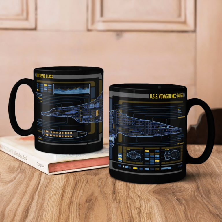 Intrepid Class – USS Voyager LCARS Schematic Mug – BohoPride