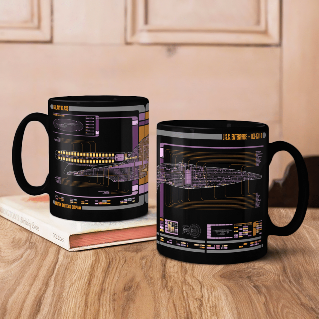 Galaxy Class – USS Enterprise-D LCARS Schematic Mug – BohoPride