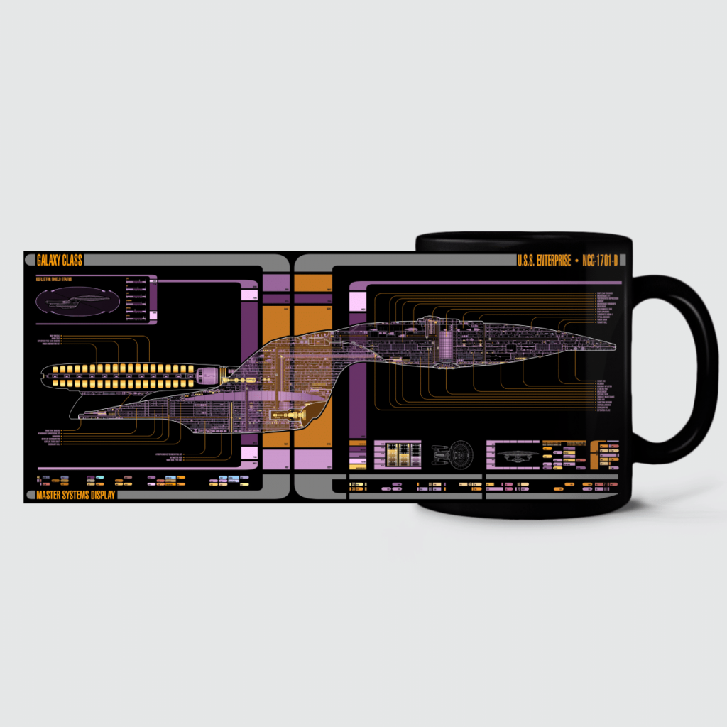 Galaxy Class – USS Enterprise-D LCARS Schematic Mug – BohoPride