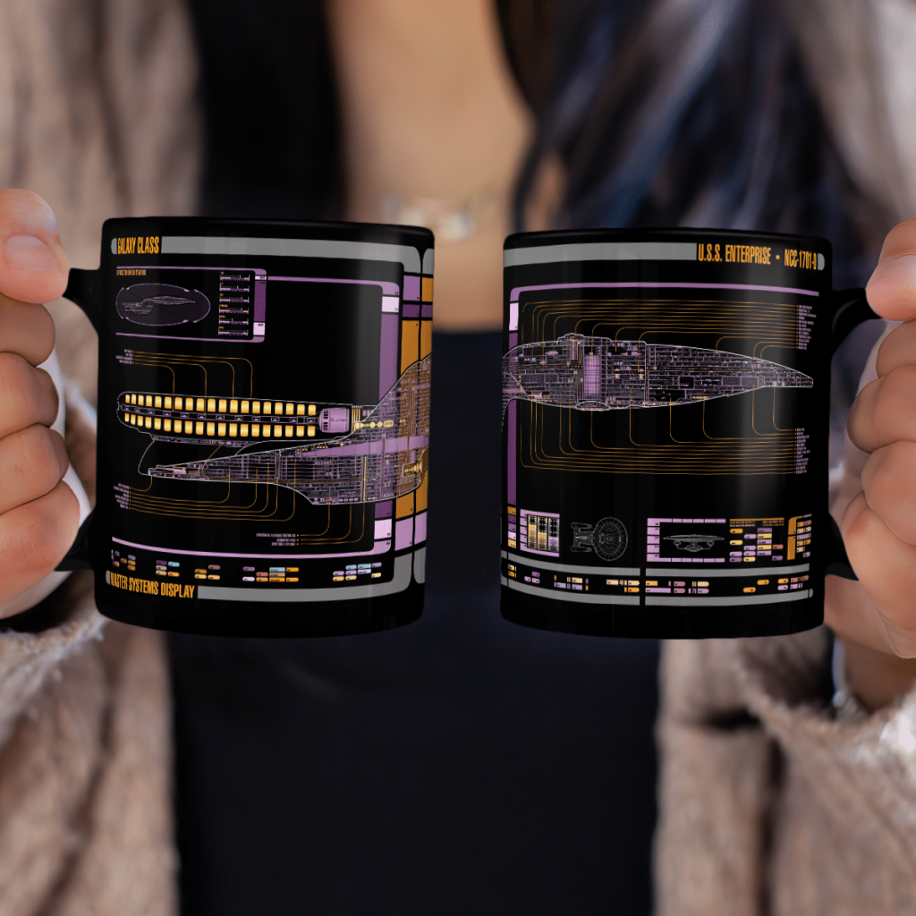 Galaxy Class – USS Enterprise-D LCARS Schematic Mug – BohoPride