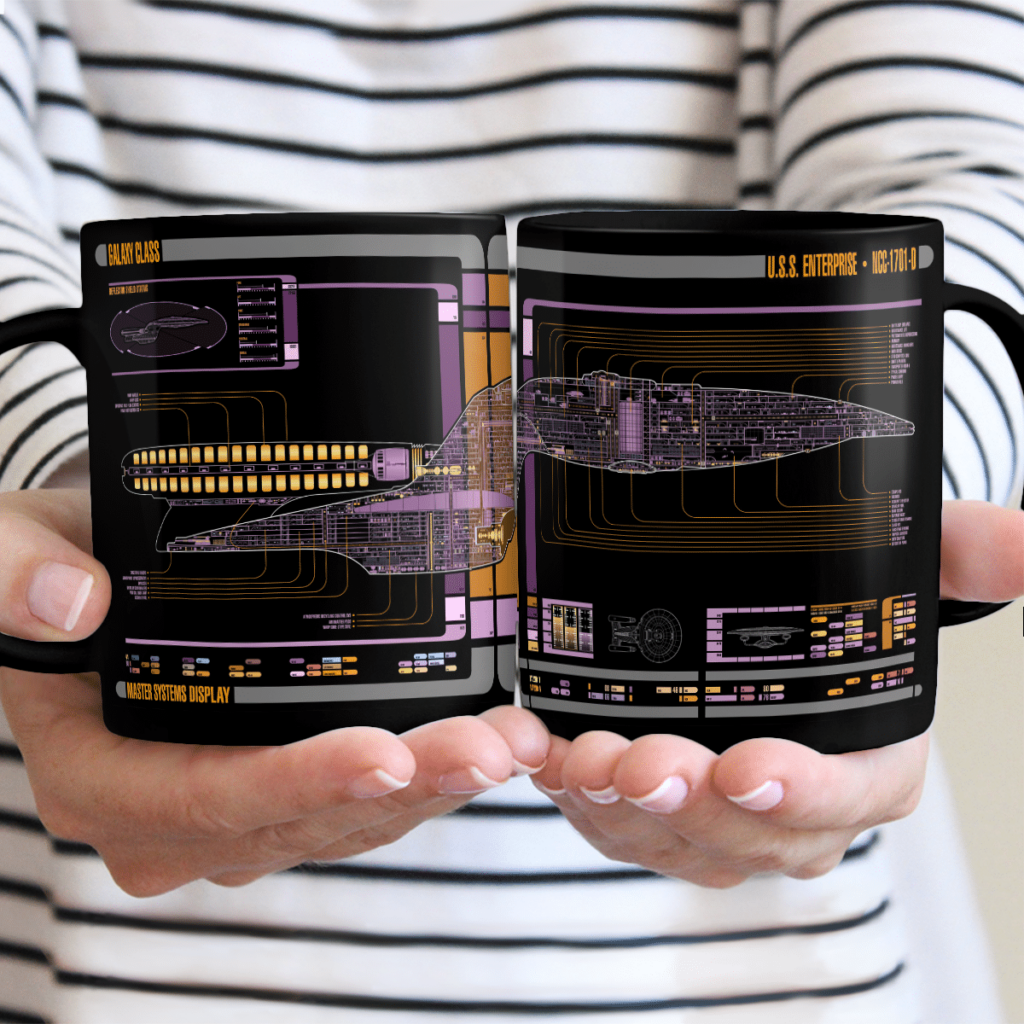 Galaxy Class – USS Enterprise-D LCARS Schematic Mug – BohoPride
