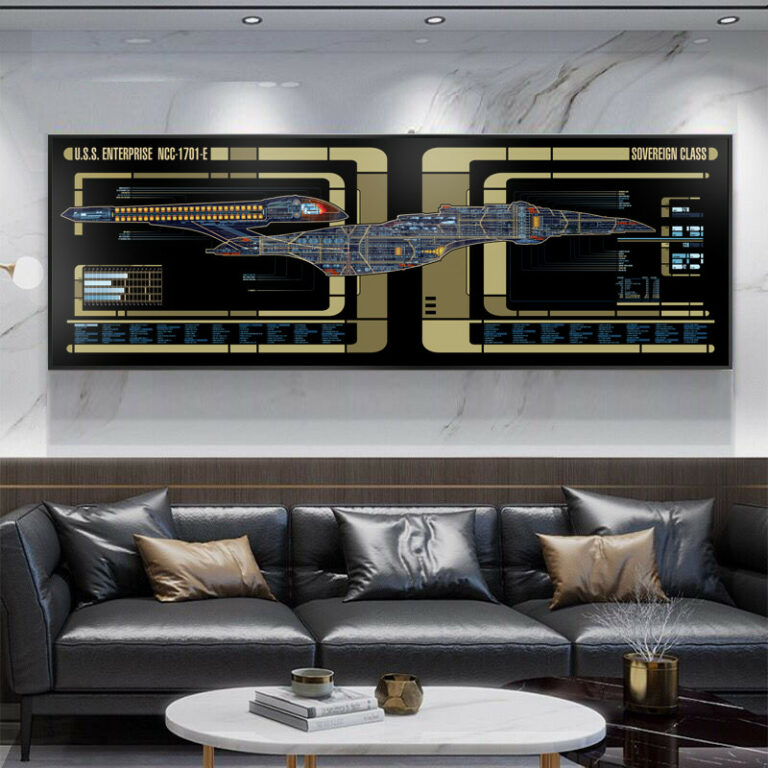 Sovereign Class – U.S.S. Enterprise-E LCARS Schematic Canvas – BohoPride