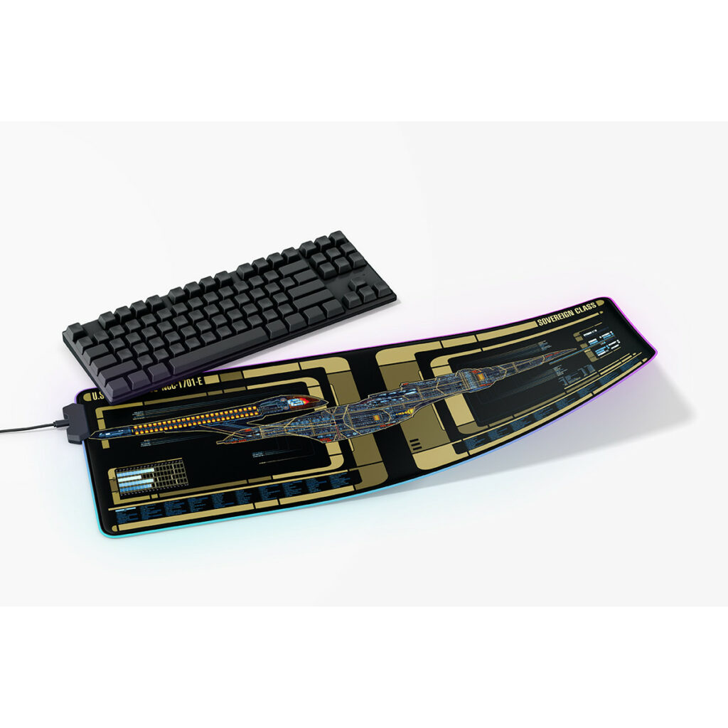 Sovereign Class – USS Enterprise-E LCARS Schematic LED Desk Mat – BohoPride