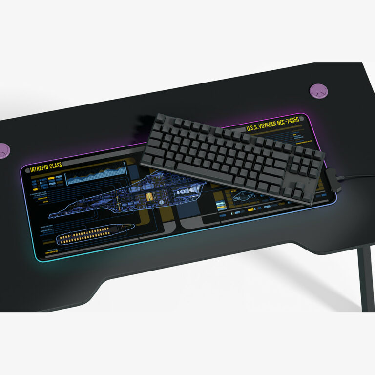 Intrepid Class – USS Voyager LCARS Schematic LED Desk Mat – BohoPride
