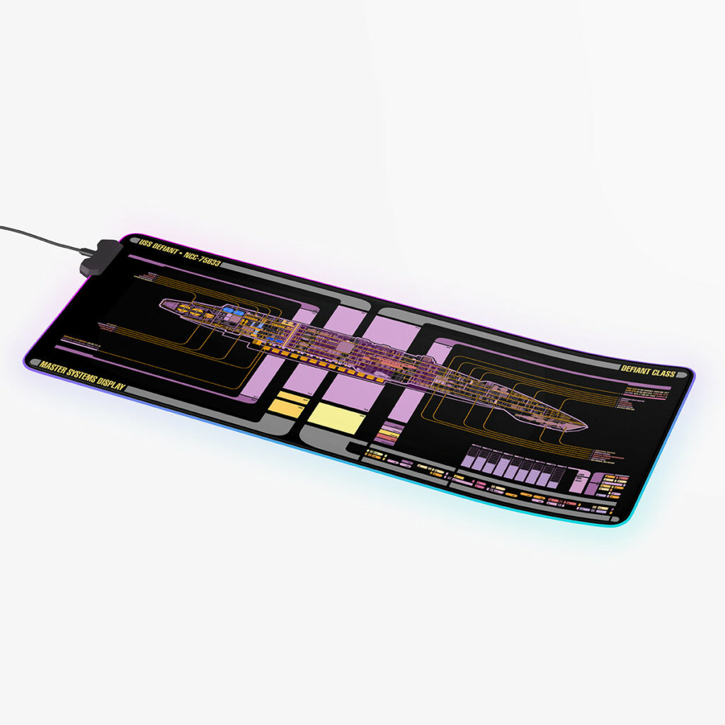 Defiant Class – USS Defiant NCC-75633 LCARS Schematic LED Desk Mat ...