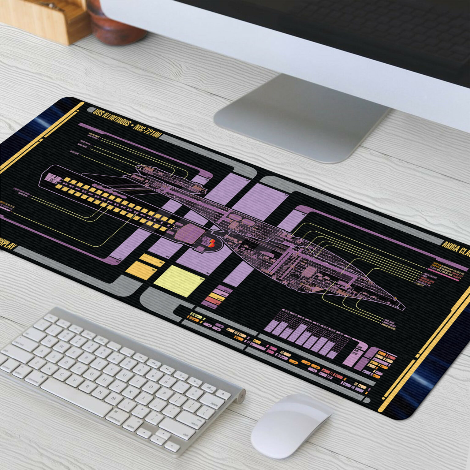 Akira Class – USS Illustrious LCARS Schematic Desk Mat – BohoPride