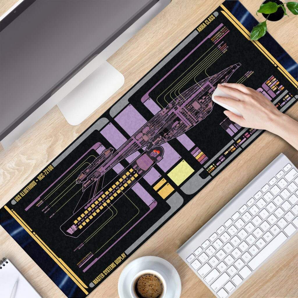 Akira Class – USS Illustrious LCARS Schematic Desk Mat – BohoPride