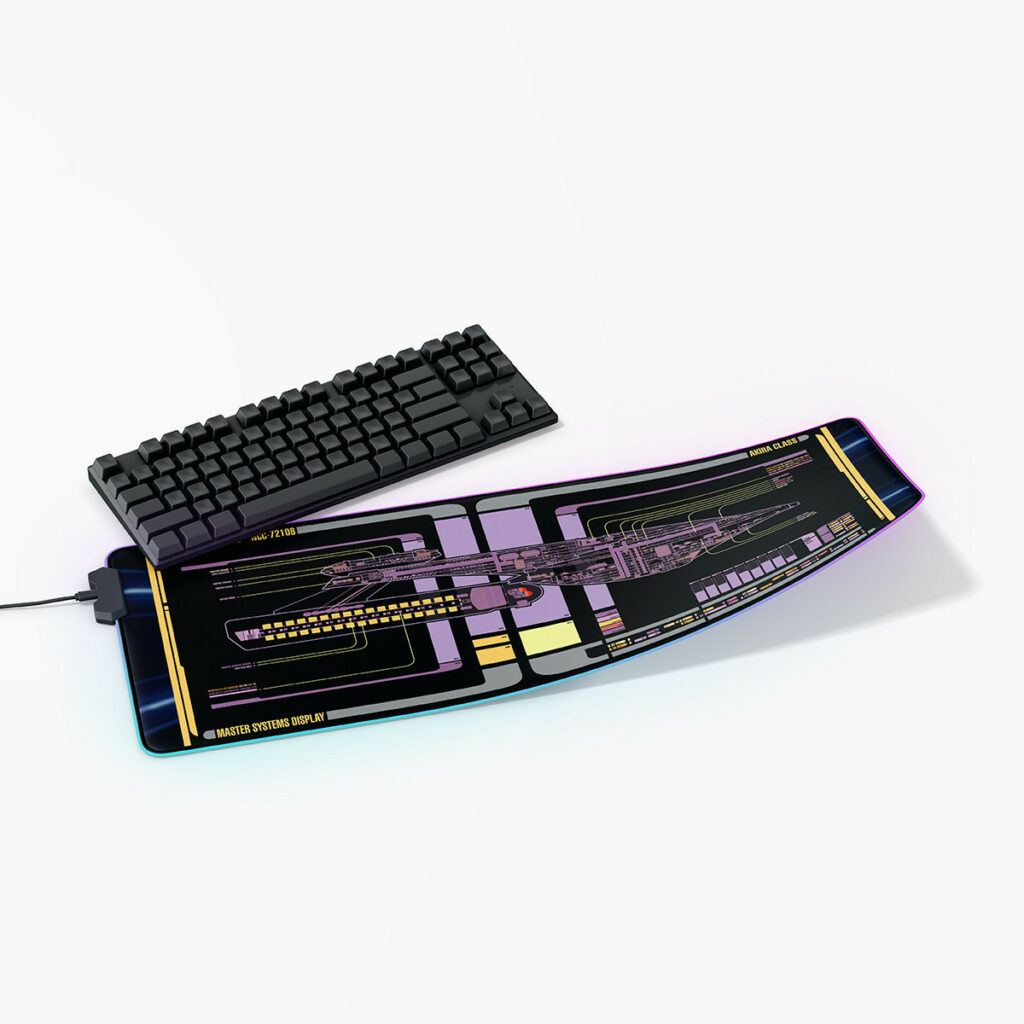 Akira Class – USS Illustrious LCARS Schematic LED Desk Mat – BohoPride