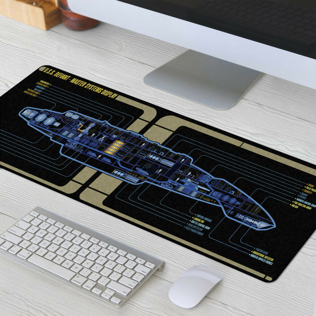 USS Defiant NX-74205 LCARS Schematic Desk Mat – BohoPride