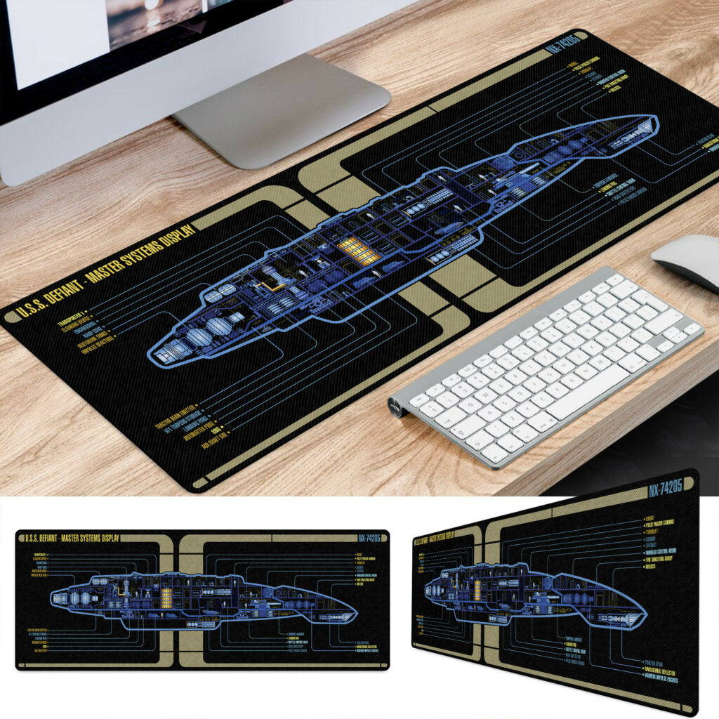 USS Defiant NX-74205 LCARS Schematic Desk Mat – BohoPride