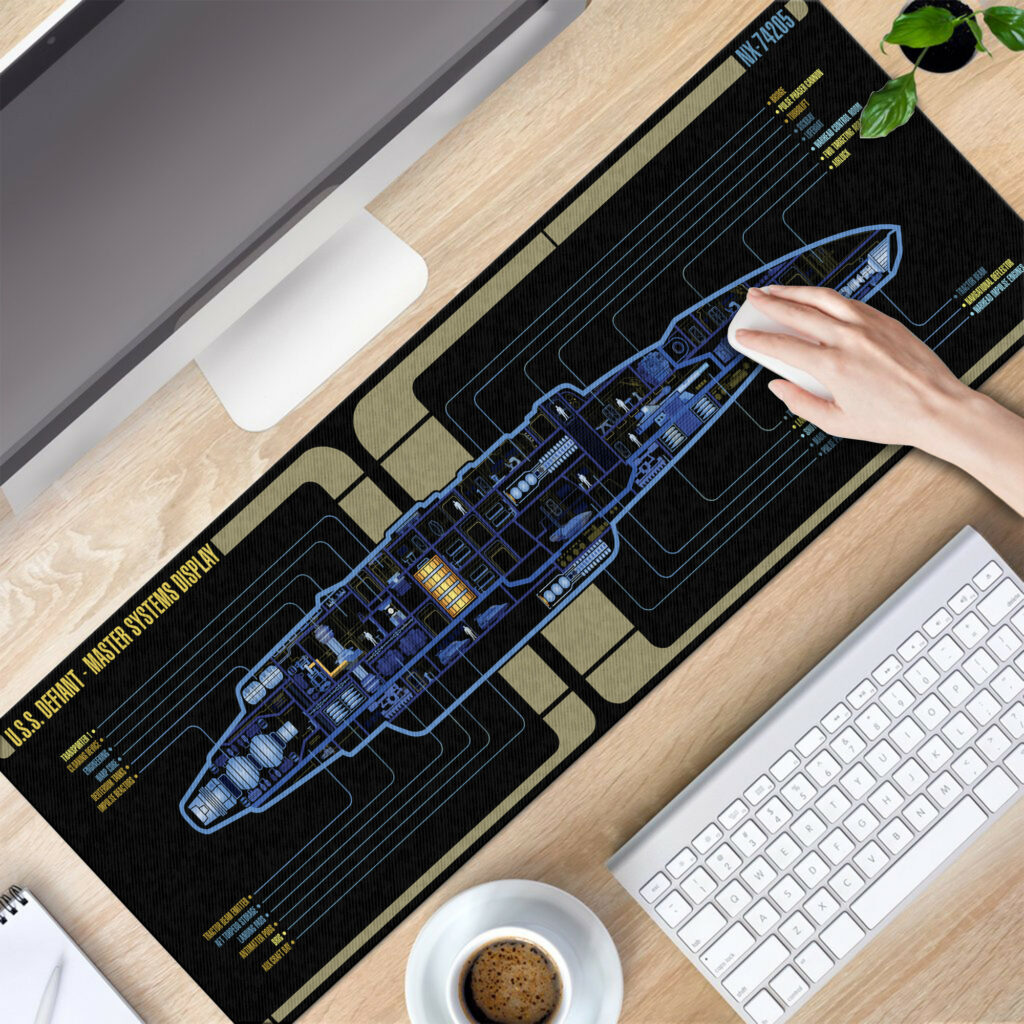USS Defiant NX-74205 LCARS Schematic Desk Mat – BohoPride