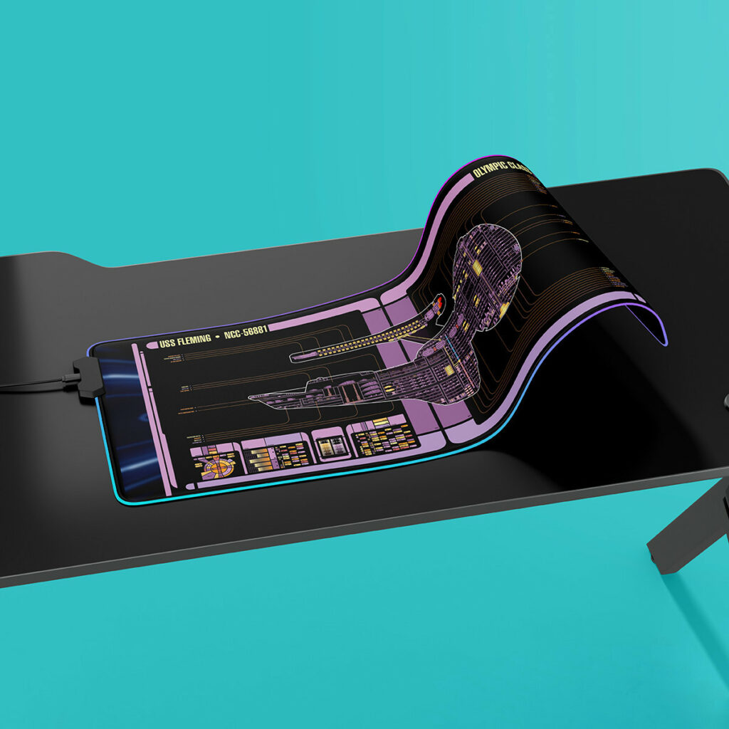 Olympic Class – USS Fleming LCARS Schematic LED Desk Mat – BohoPride