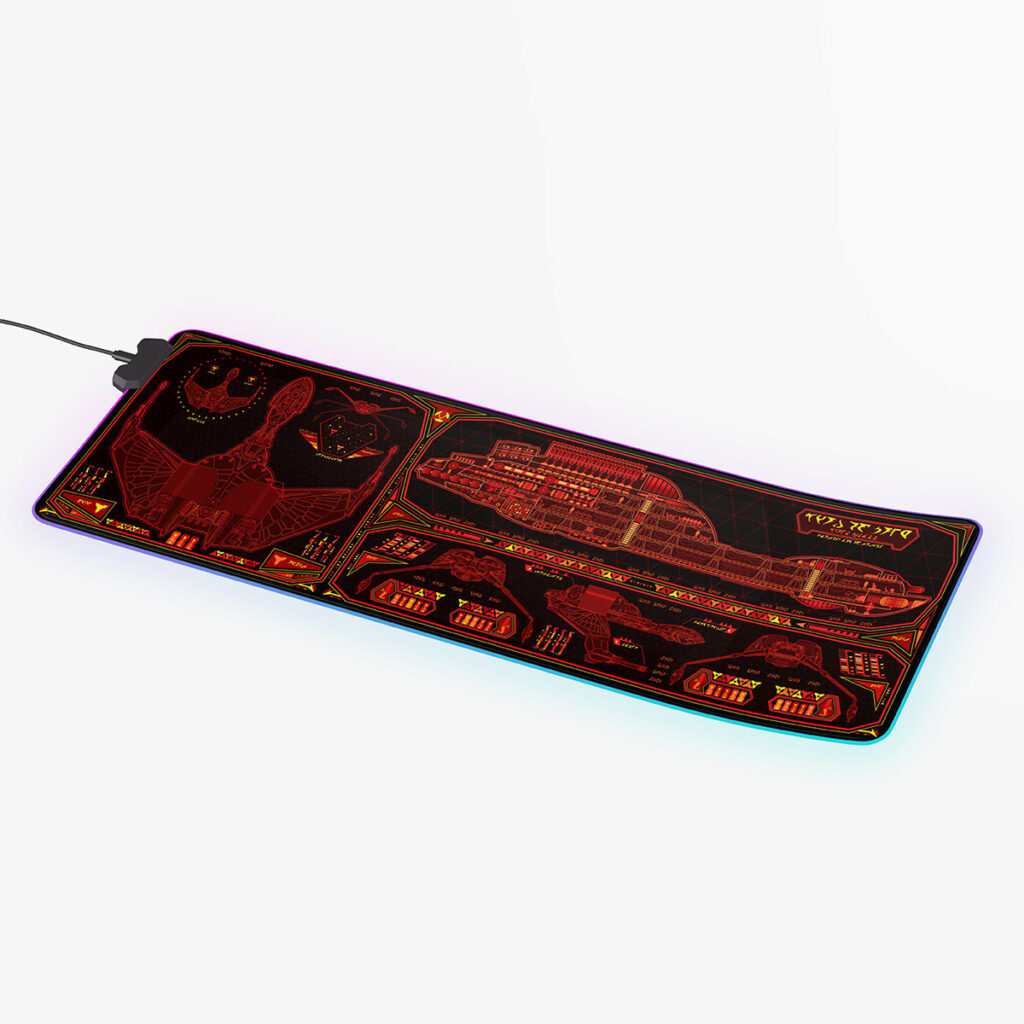 Klingon Bird of Prey – B’rel Class LCARS Schematic LED Desk Mat – BohoPride