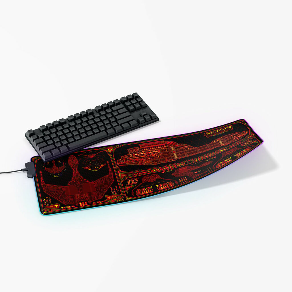 Klingon Bird of Prey – B’rel Class LCARS Schematic LED Desk Mat – BohoPride