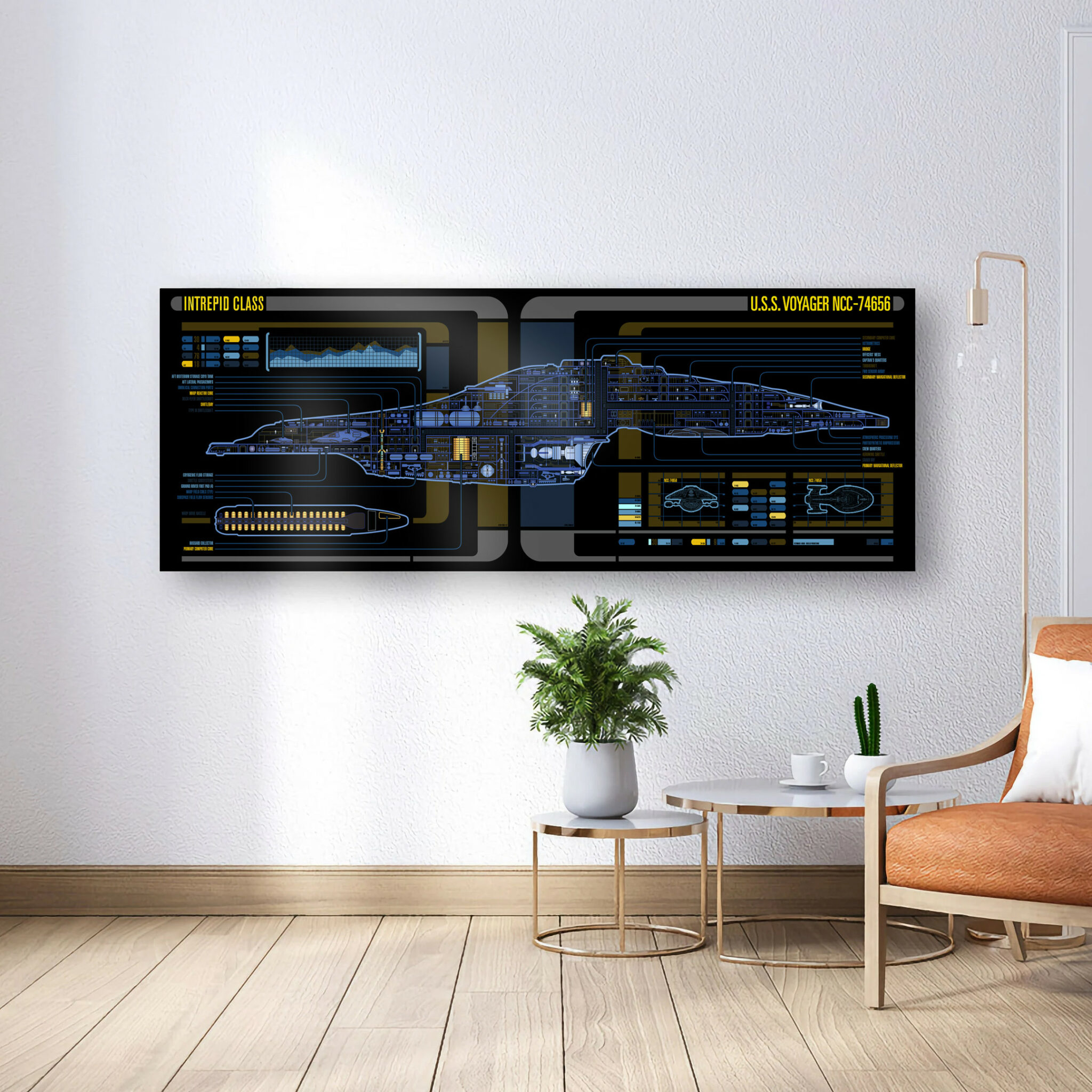 Intrepid Class – U.S.S. Voyager LCARS Schematic Canvas – BohoPride