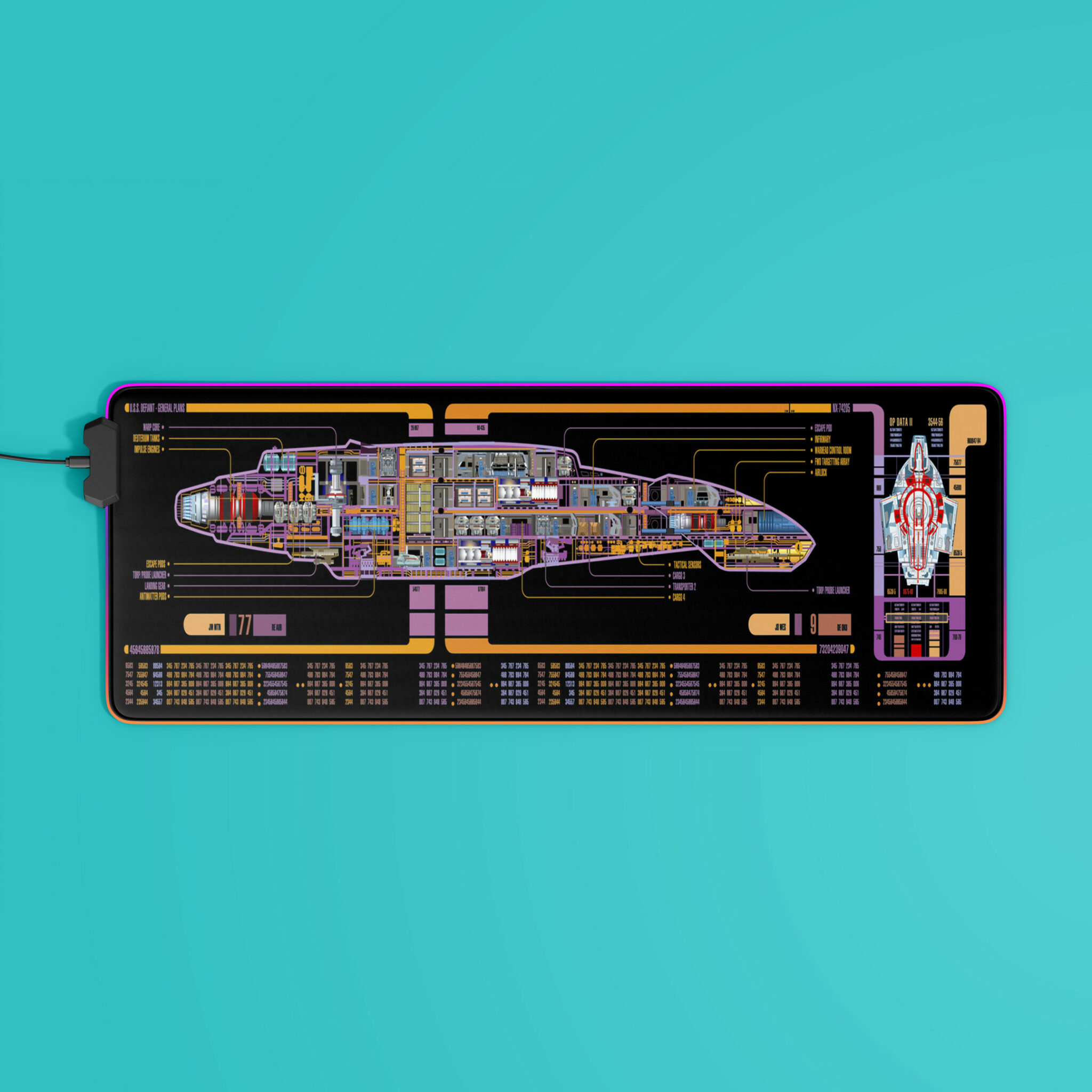 ST Deep Space Nine LCARS Interface LED Desk Mat – BohoPride