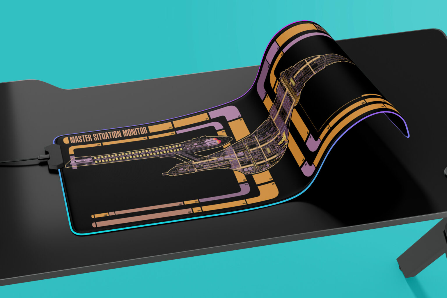 Star Trek – Enterprise E LCARS Interface LED Desk Mat – BohoPride
