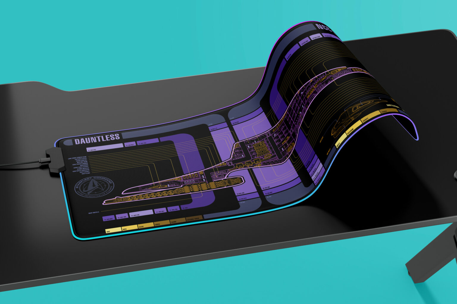 ST Prodigy Spaceship UI – The Dauntless LCARS LED Desk Mat – BohoPride