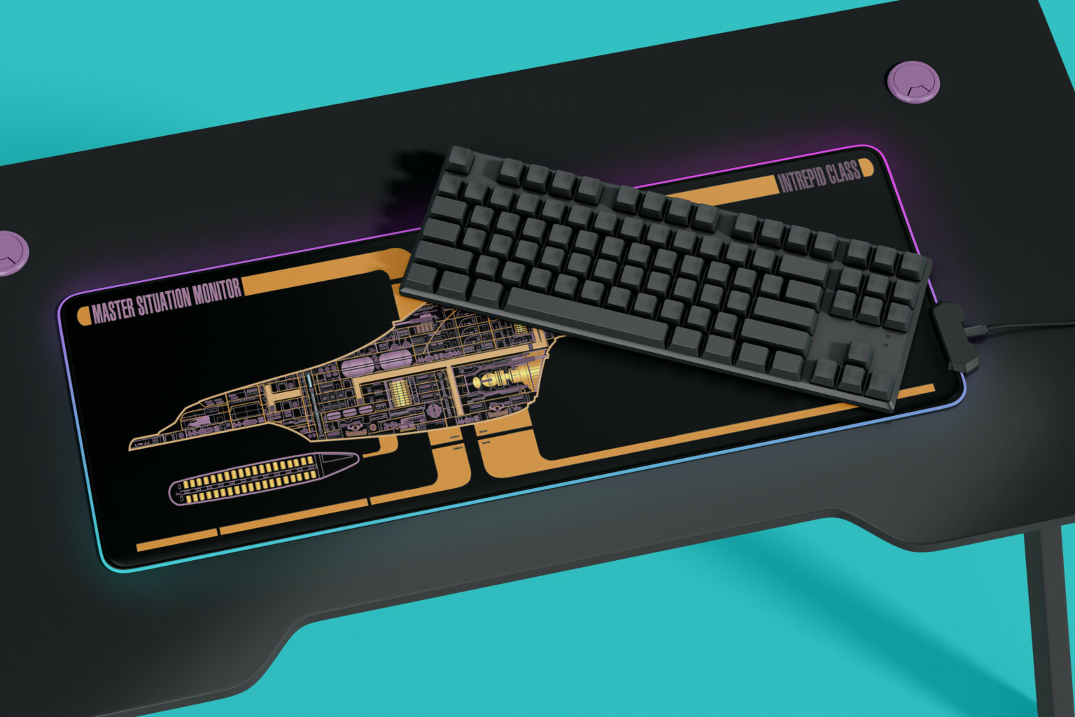 ST Voyager LCARS Interface LED Desk Mat – BohoPride