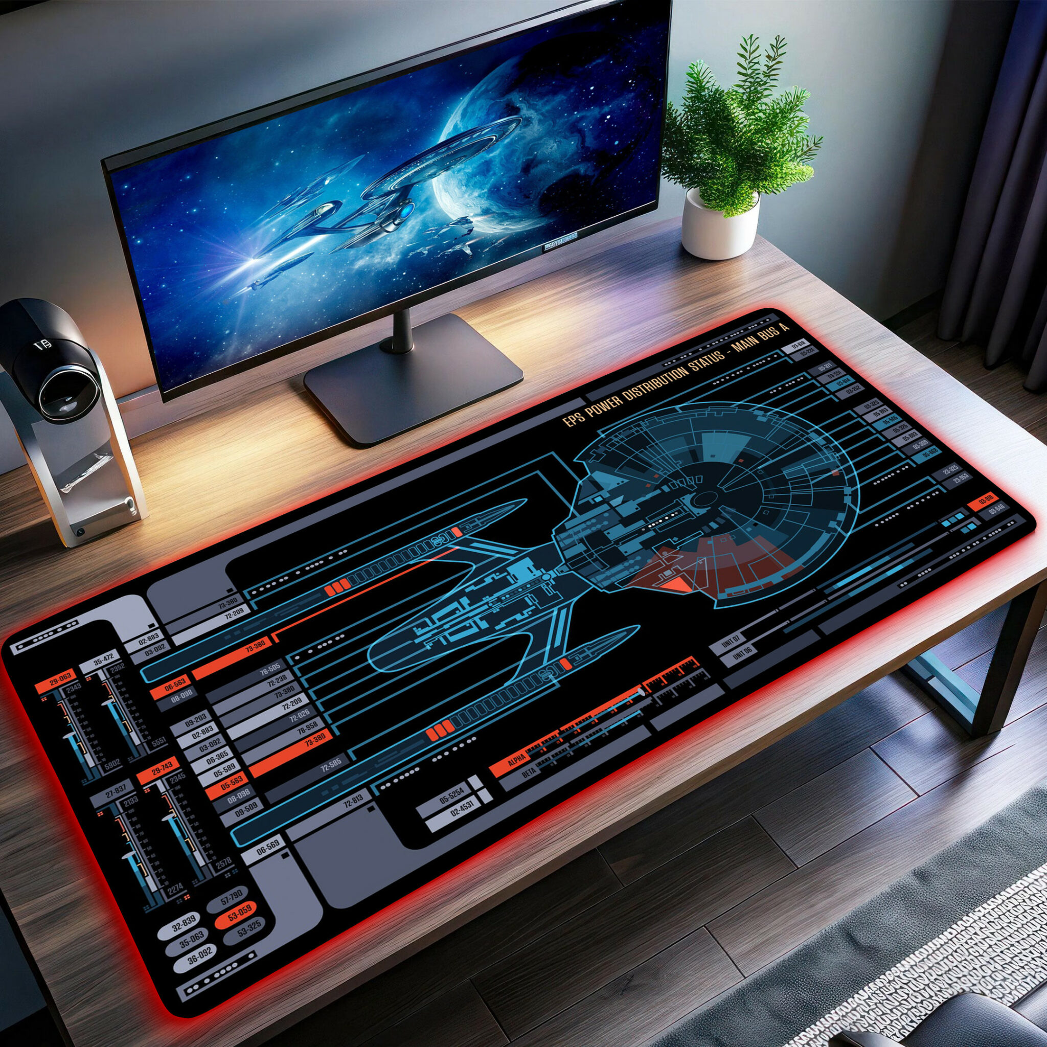 Power Distribution Status-Main Bus A LCARS LED Desk Mat – BohoPride