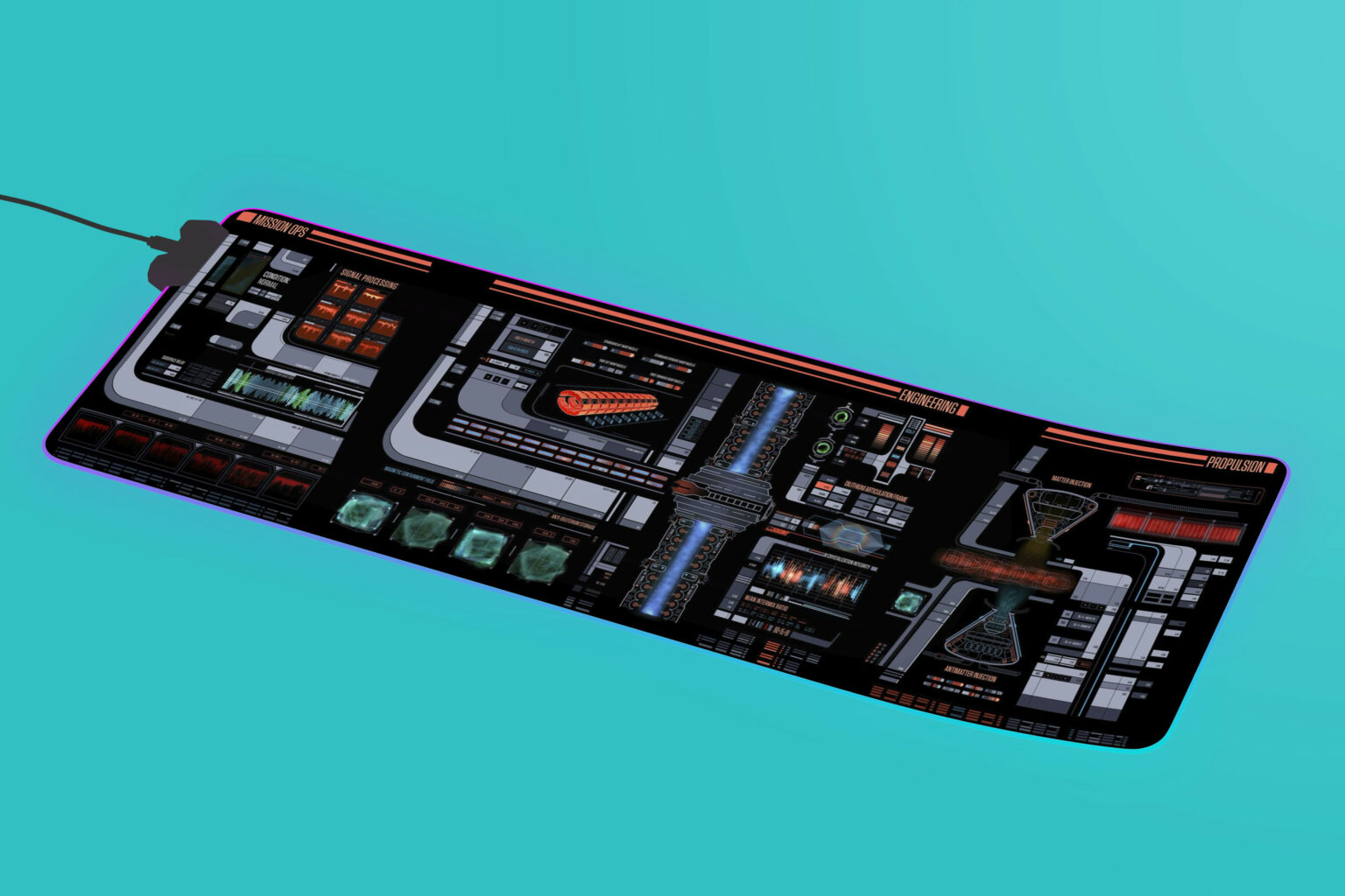 ST Picard USS Stargazer Okudagram LCARS LED Desk Mat – BohoPride