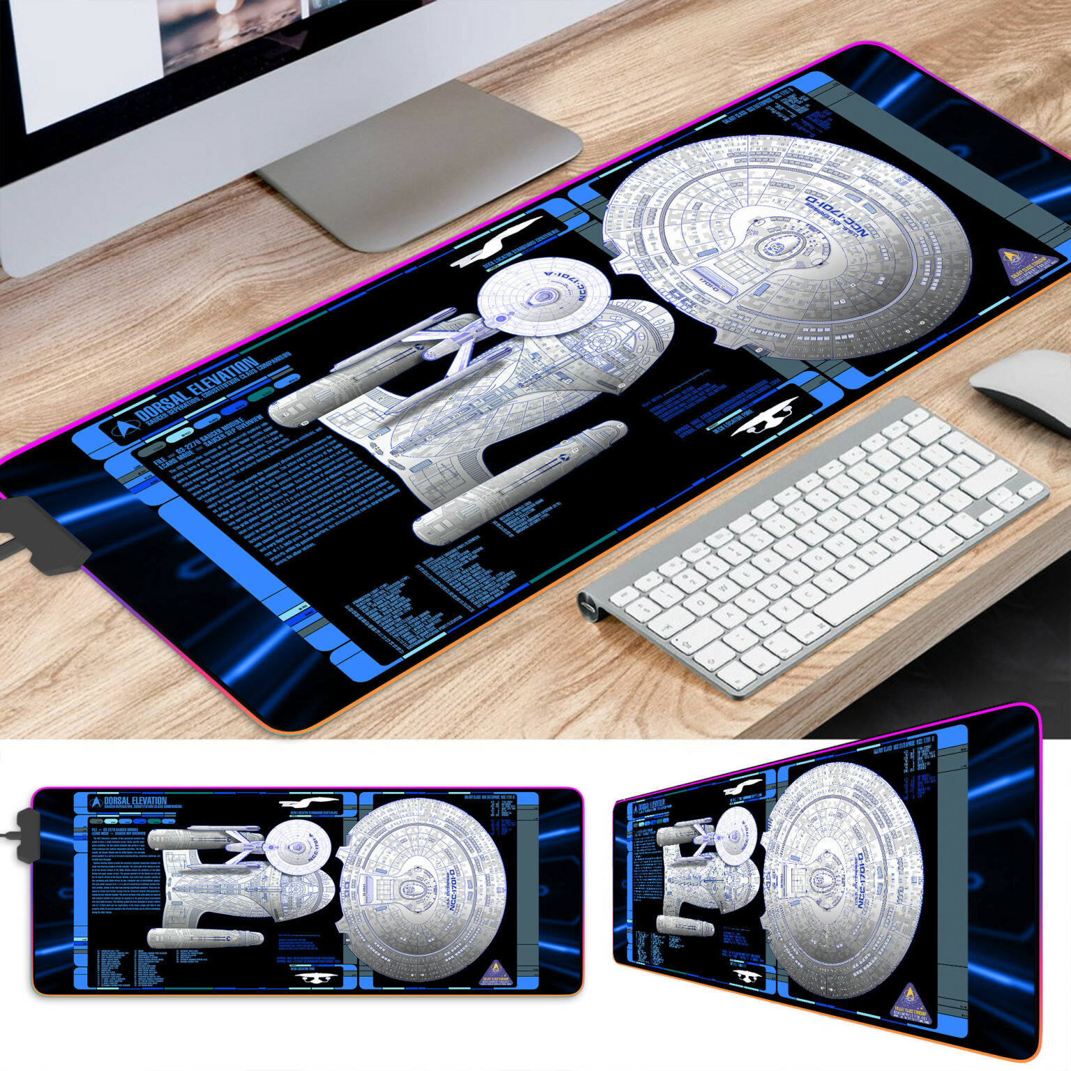 ST TNG Dorsal Elevation Enterspire D LCARS LED Desk Mat – BohoPride
