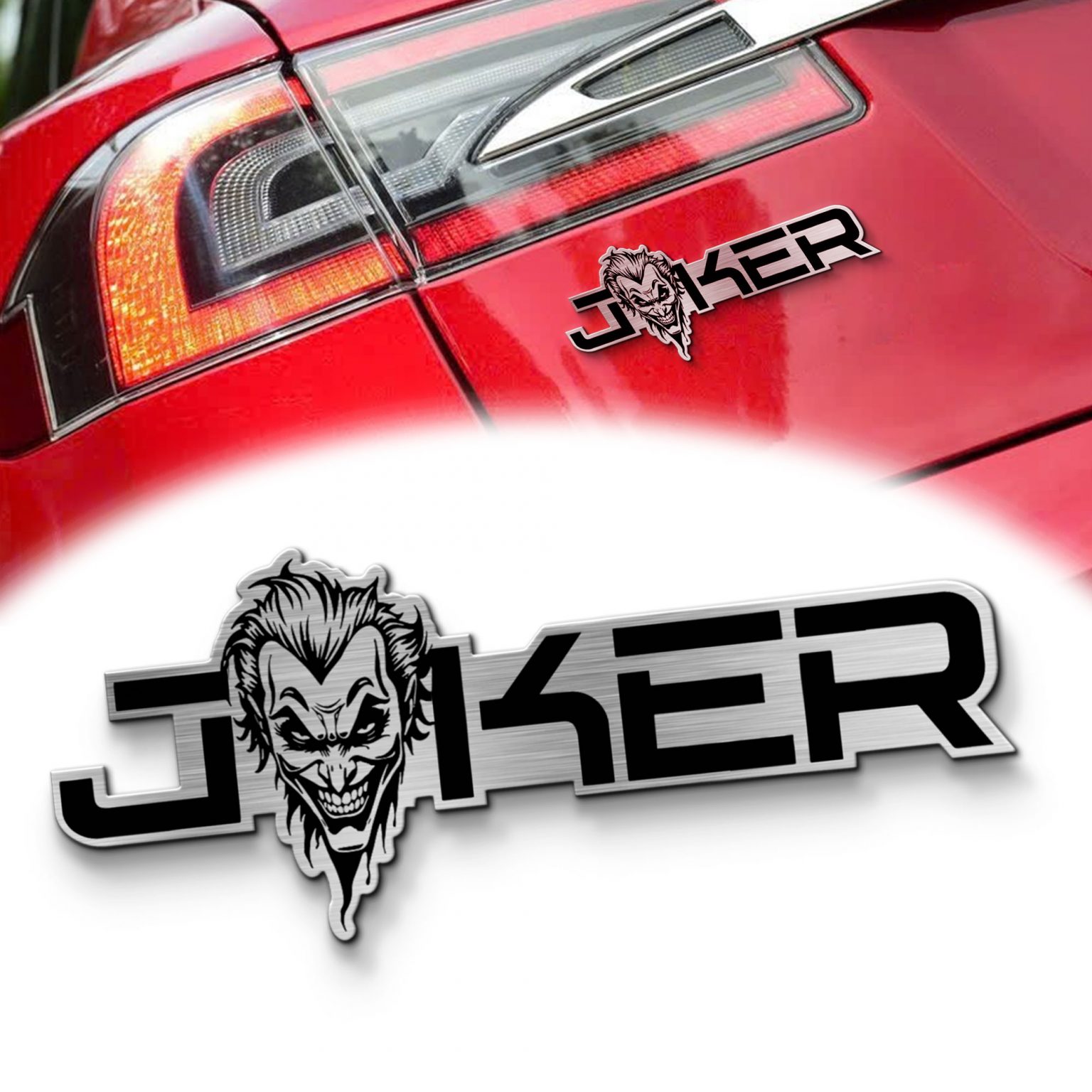 Joker Head Name Edition Laser Engraved Car Emblem – BohoPride