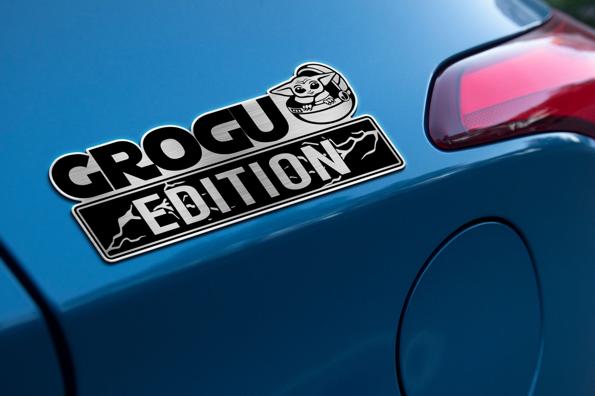 Grogu Edition Laser-Engraved Car Badge – BohoPride