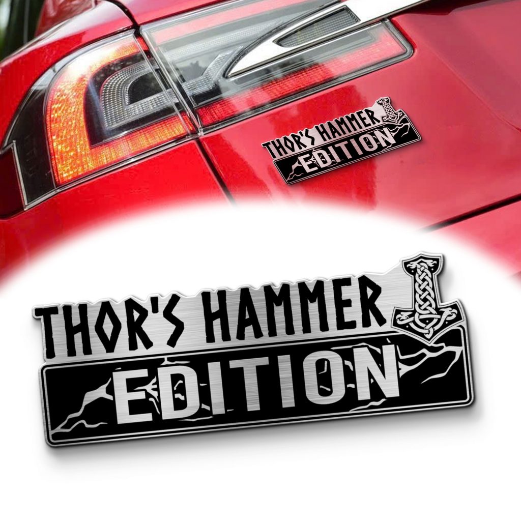 Thor’s Hammer Edition Laser Engraved Car Name Badge – BohoPride