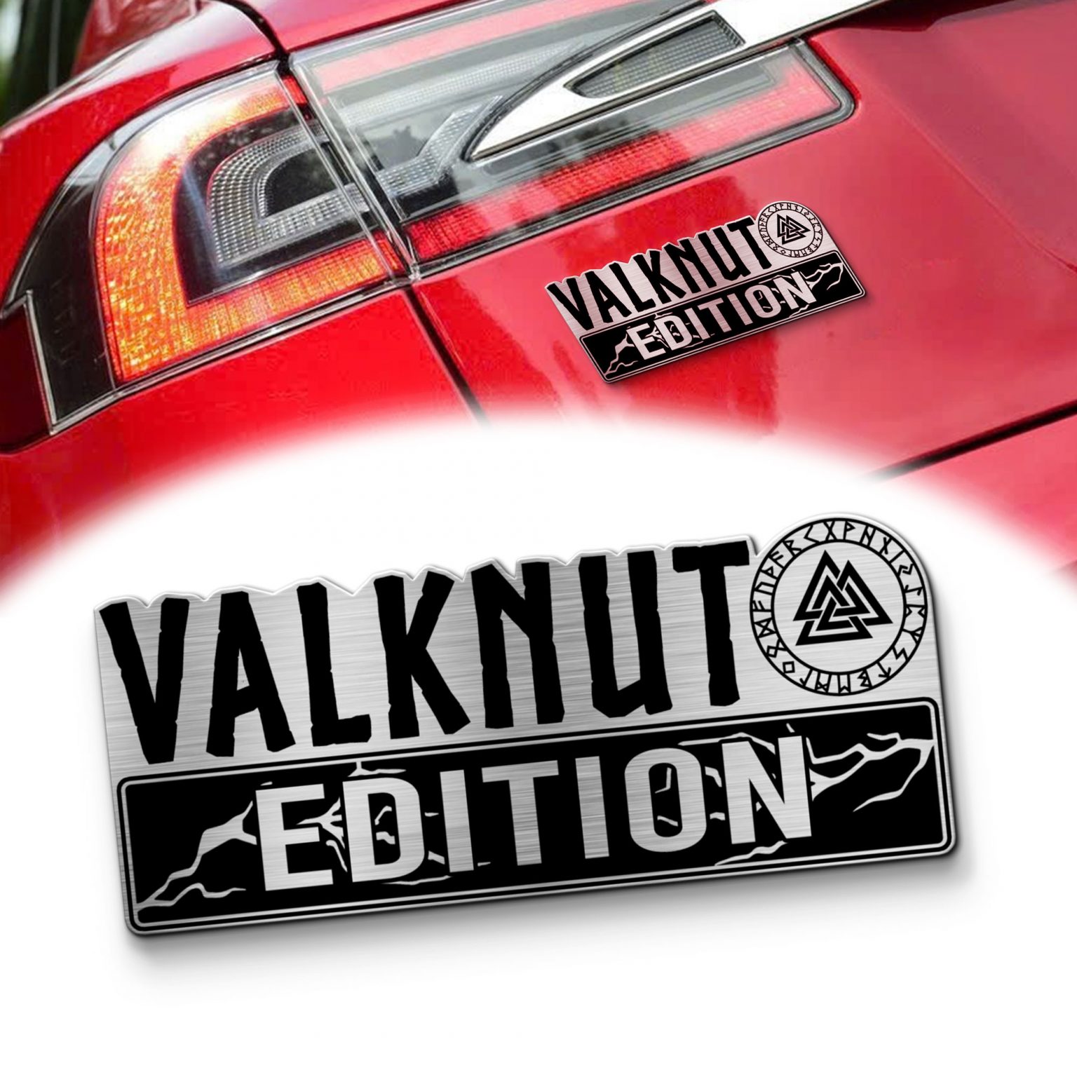 Valknut Edition Laser Engraved Car Name Badge – BohoPride