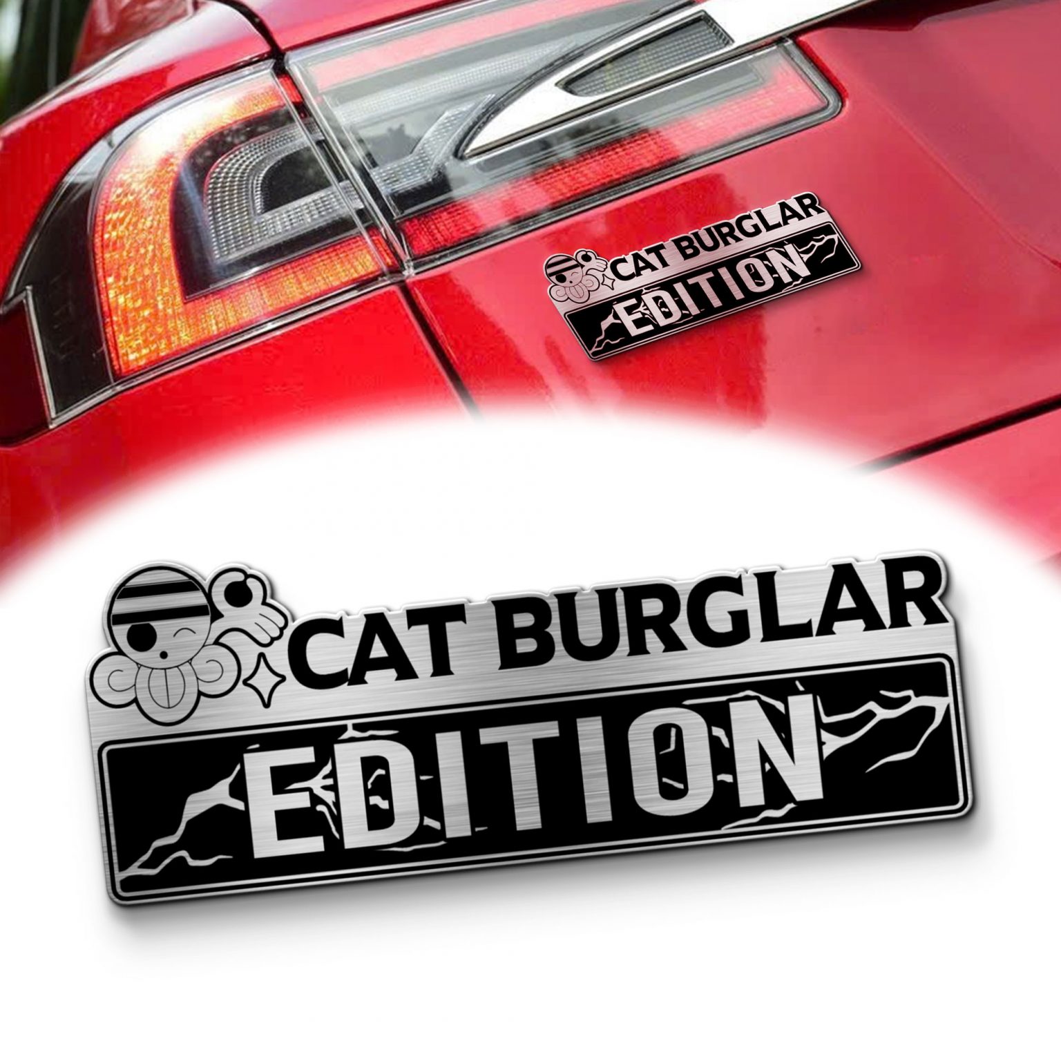 Cat Burglar Edition Laser-Engraved Car Badge – BohoPride