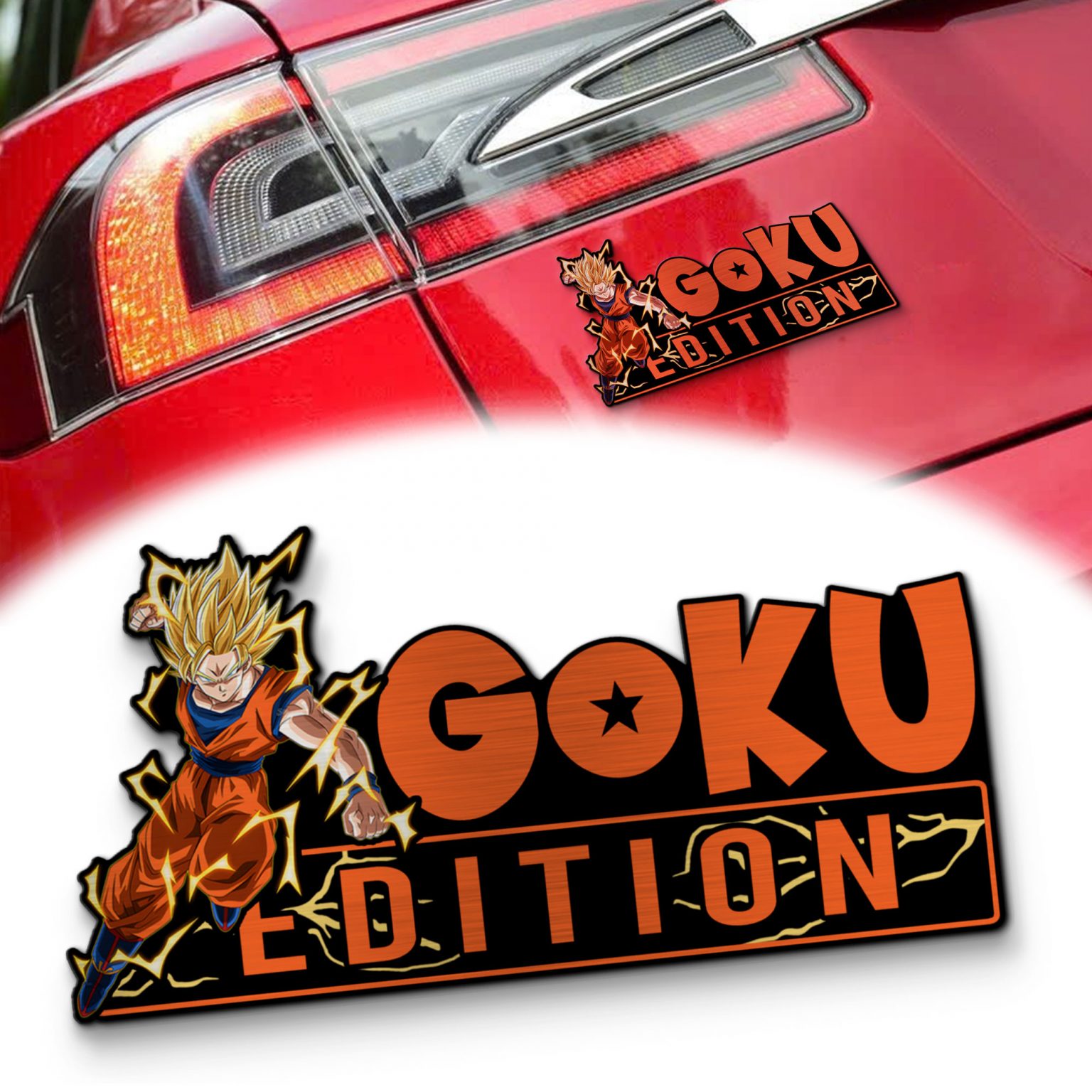 Goku Edition – Super Saiyan 2 Laser-Engraved Car Badge – BohoPride