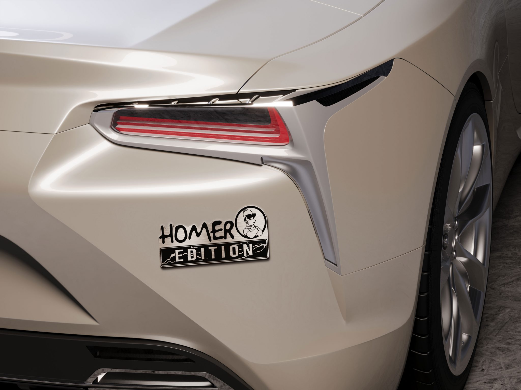 Homer Simpson Edition Laser Engraved Car Name Emblem – BohoPride