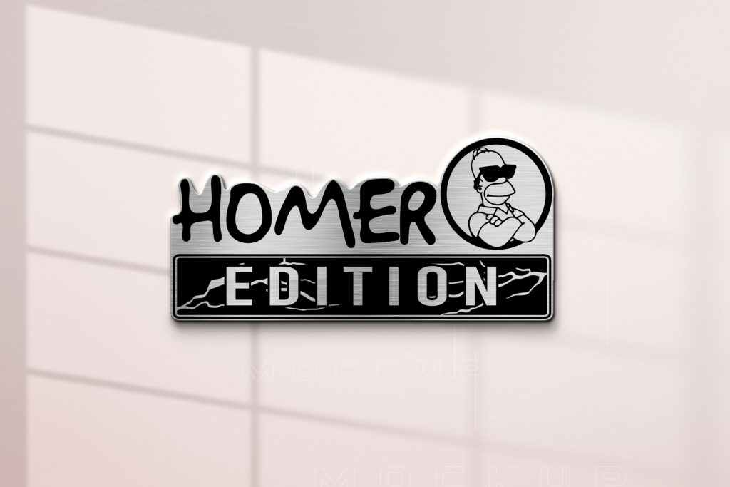 Homer Simpson Edition Laser Engraved Car Name Emblem – BohoPride