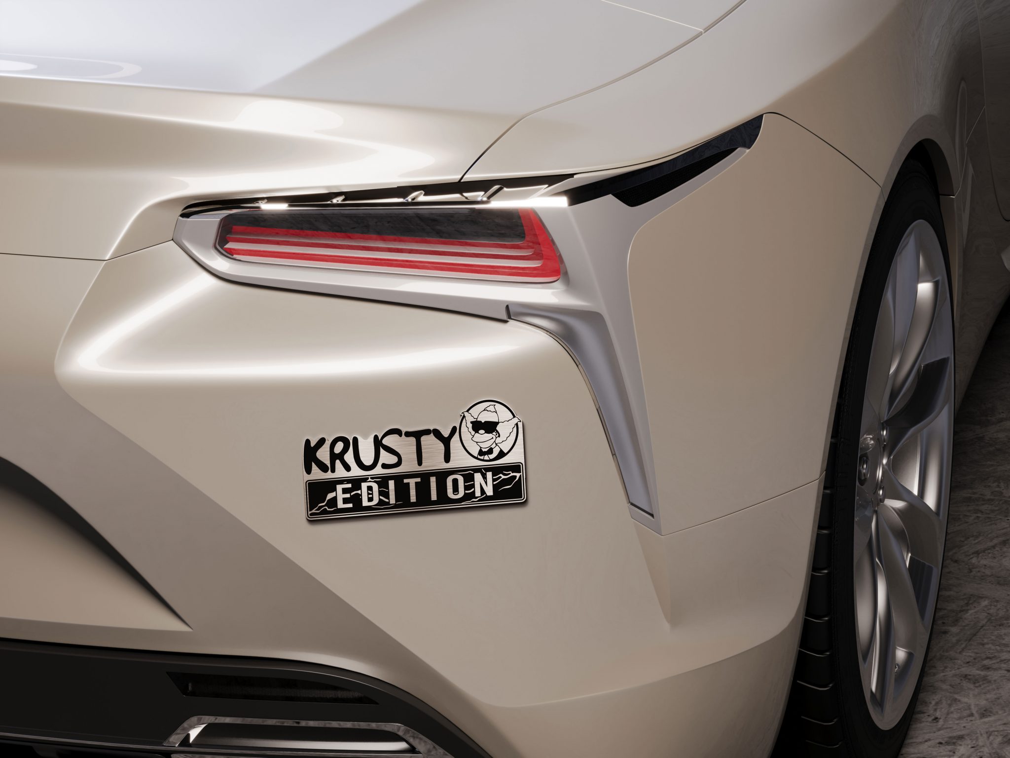 Krusty Simpson Edition Laser Engraved Car Name Emblem – BohoPride