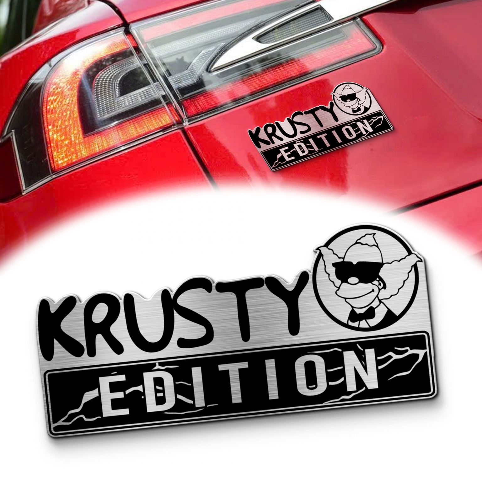 Krusty Simpson Edition Laser Engraved Car Name Emblem – BohoPride