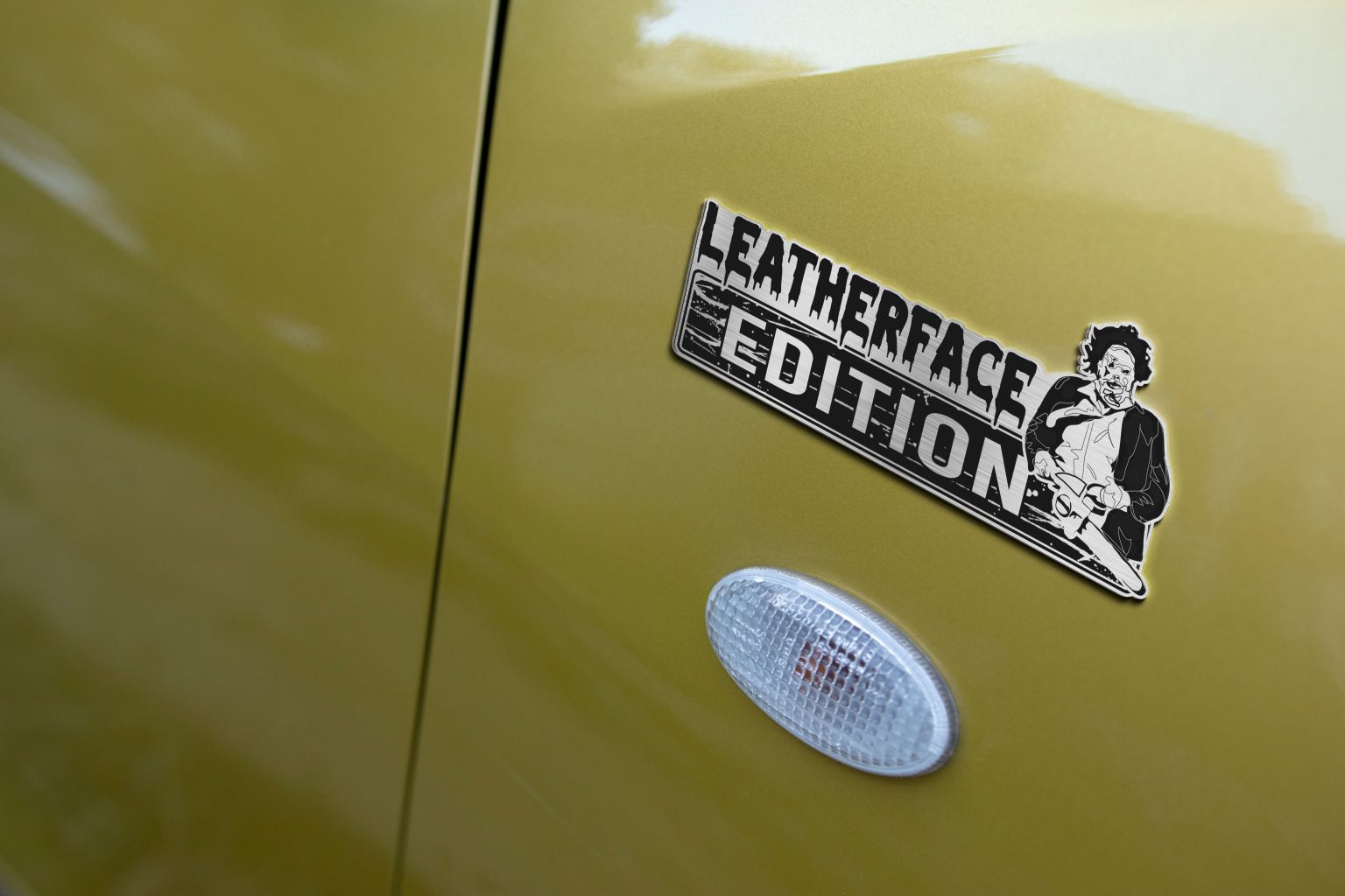 Leatherface Edition Laser Engraved Car Name Emblem – BohoPride