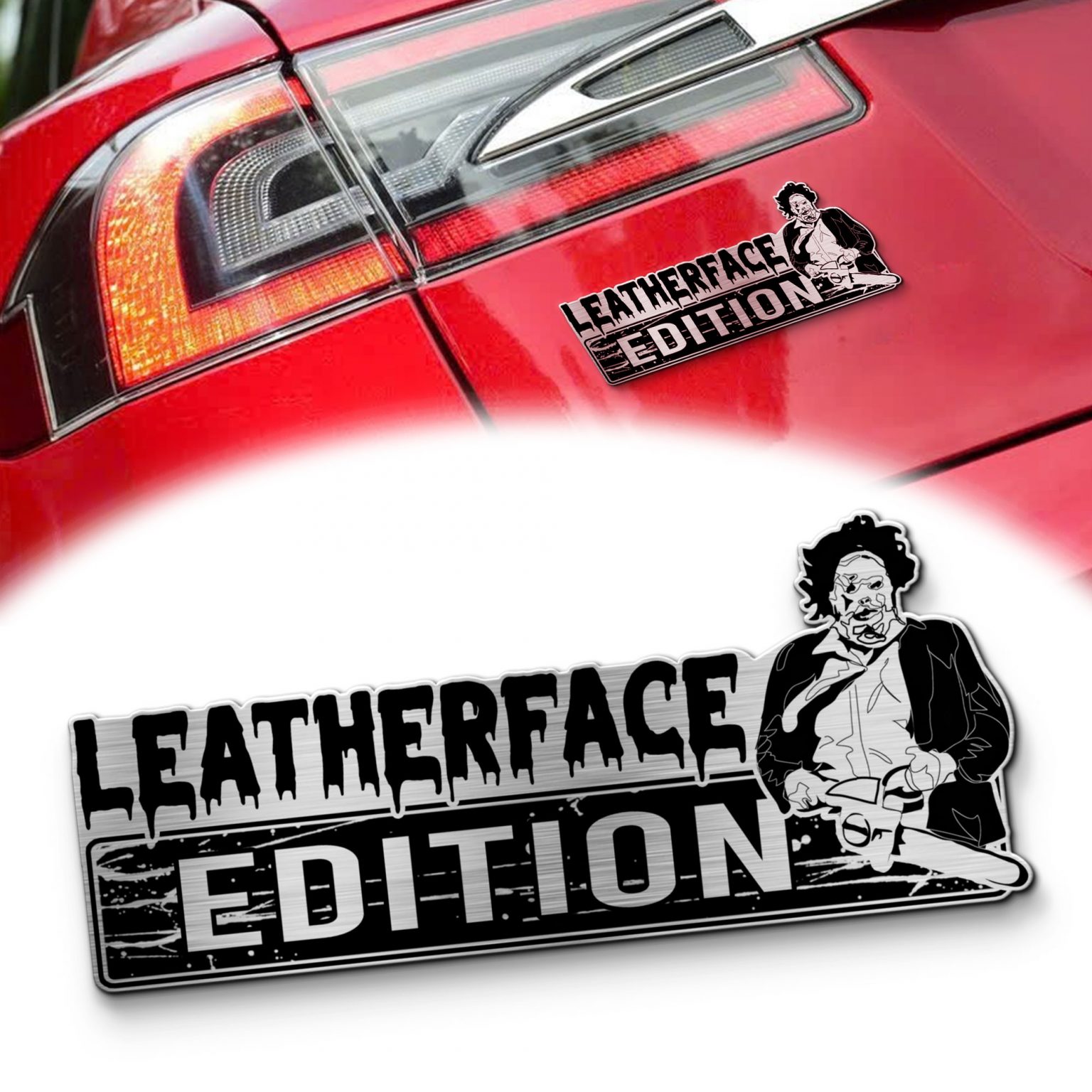 Leatherface Edition Laser Engraved Car Name Emblem – BohoPride