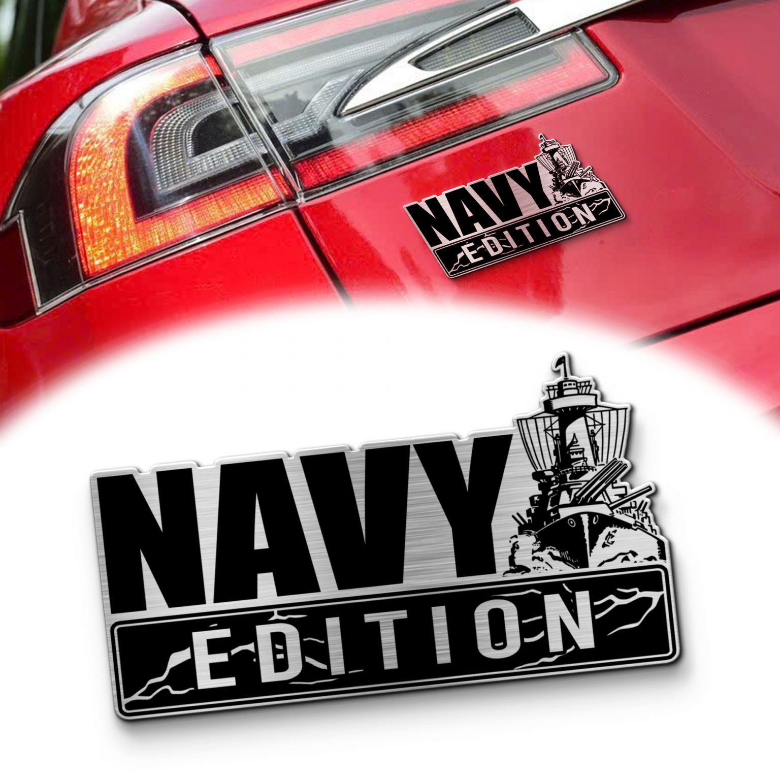 Navy Edition Laser Engraved Car Badge – BohoPride