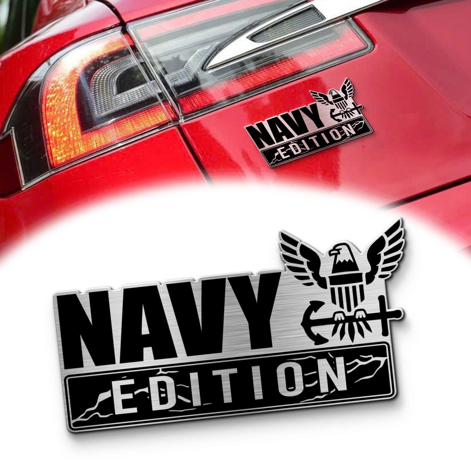 Navy Eagle Edition Laser Engraved Car Badge – BohoPride