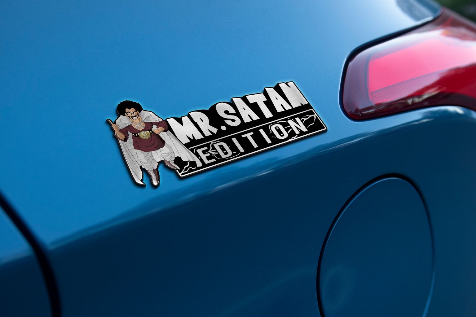 Mr. Satan Edition Laser-Engraved Car Badge – BohoPride