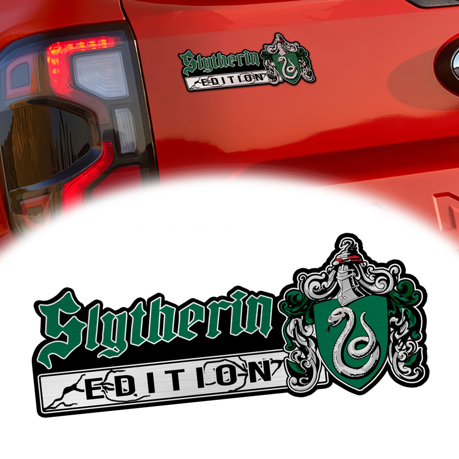 Slytherin Edition Laser Engraved Car Emblem Version 2 – BohoPride