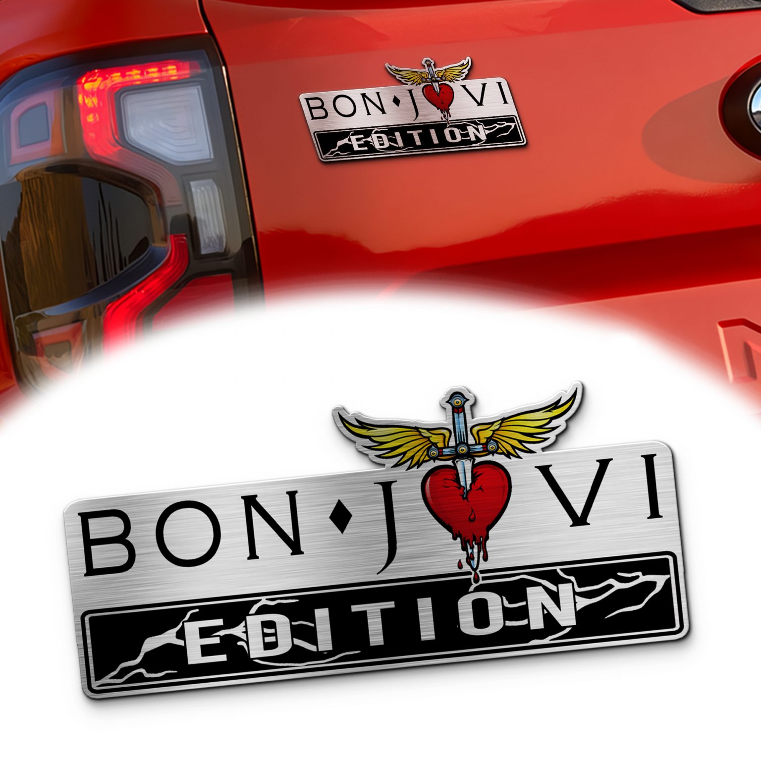 Bon Jovi Edition Laser Engraved Car Name Emblem Version 2 – BohoPride