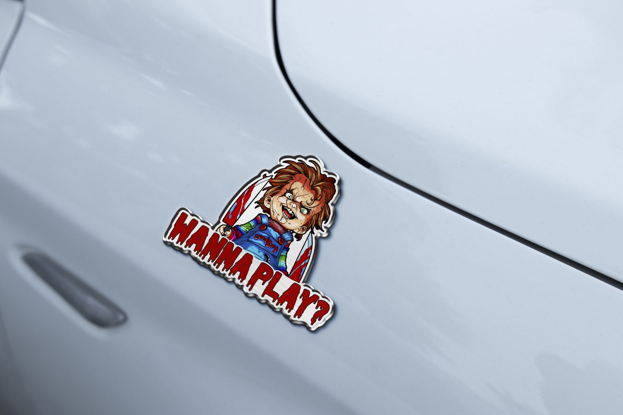 Chucky Signature and Iconic Quote Edition Laser Engraved Car Emblem ...