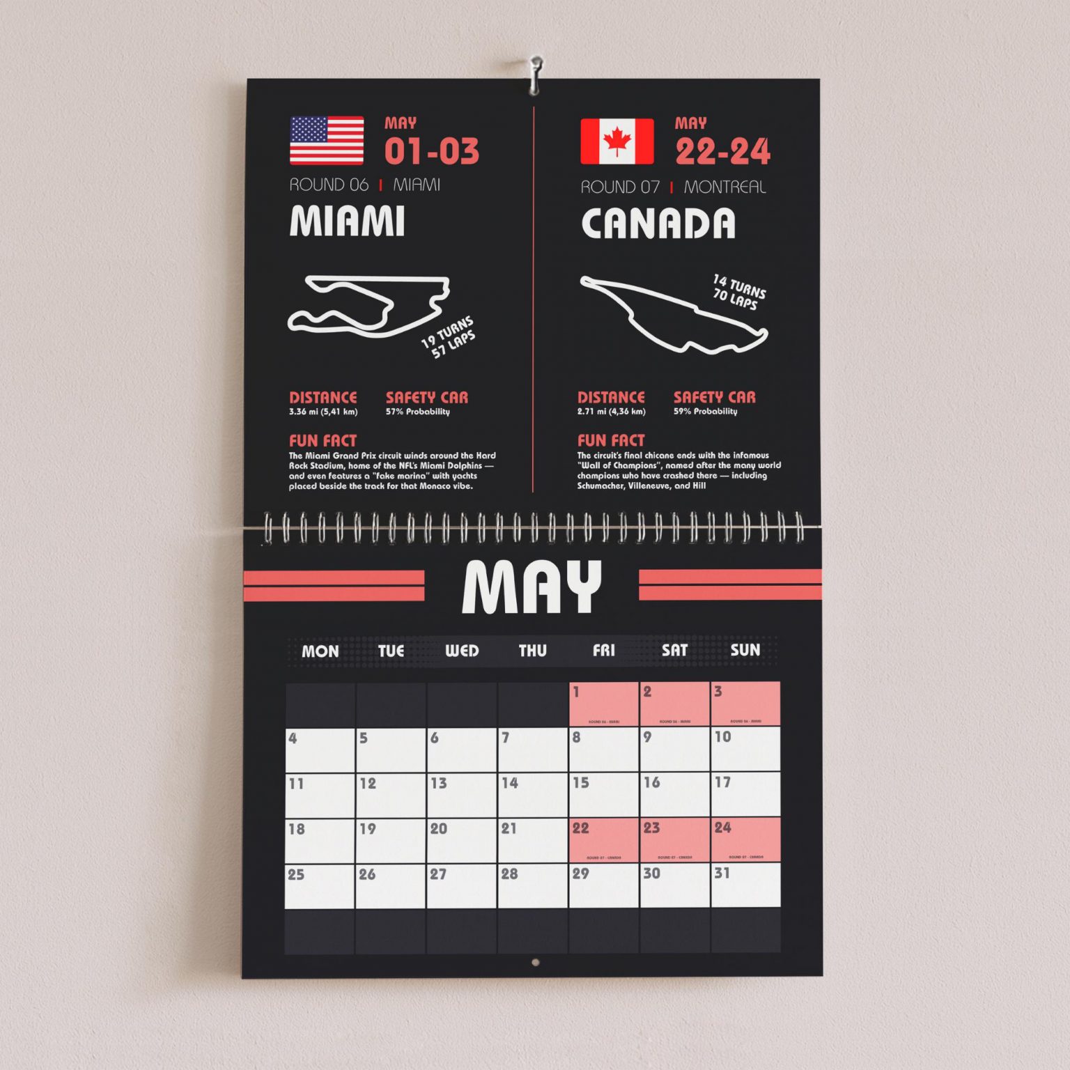 Formula 1 F1 2026 Wall Calendar – BohoPride
