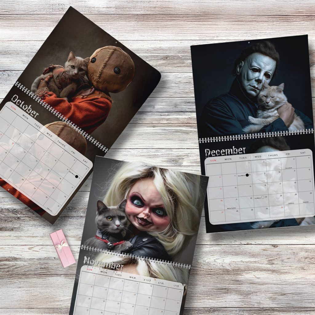 Horror Icons with Cats 2026 Wall Calendar – BohoPride
