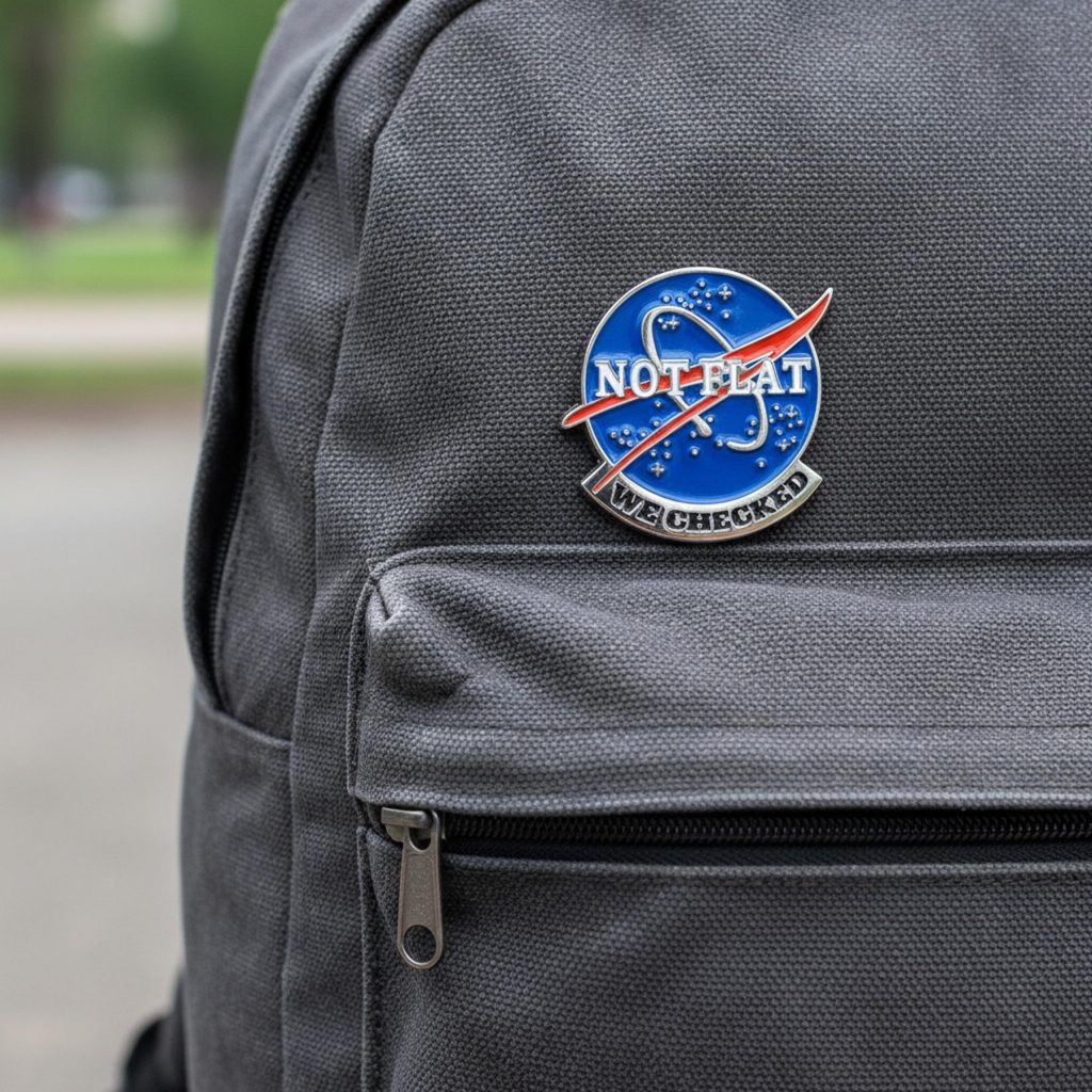 Not Flat We Checked Science Button Pin – BohoPride